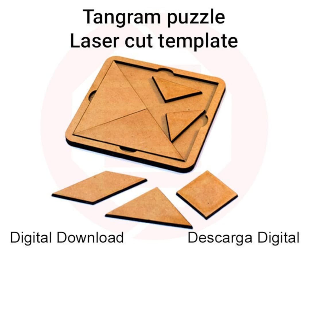 Laser Cut Tangram Puzzle Game Glowforge SVG Template Cutting Files ...