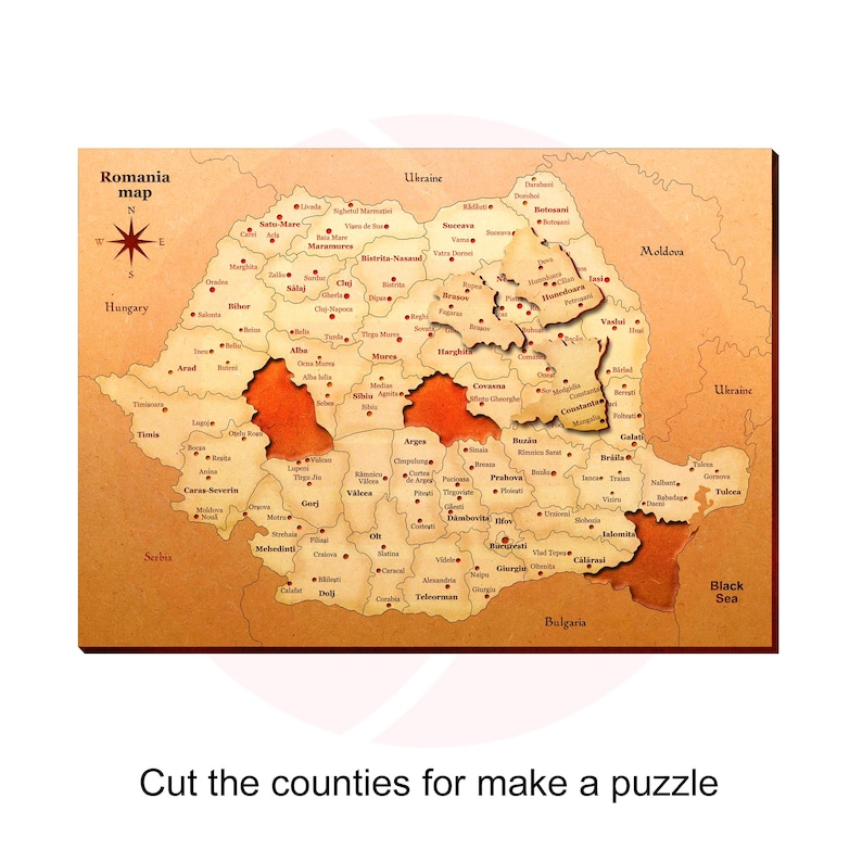 Laser Cut Romania Map SVG Laser Cutting Design Romania Country Vector ...