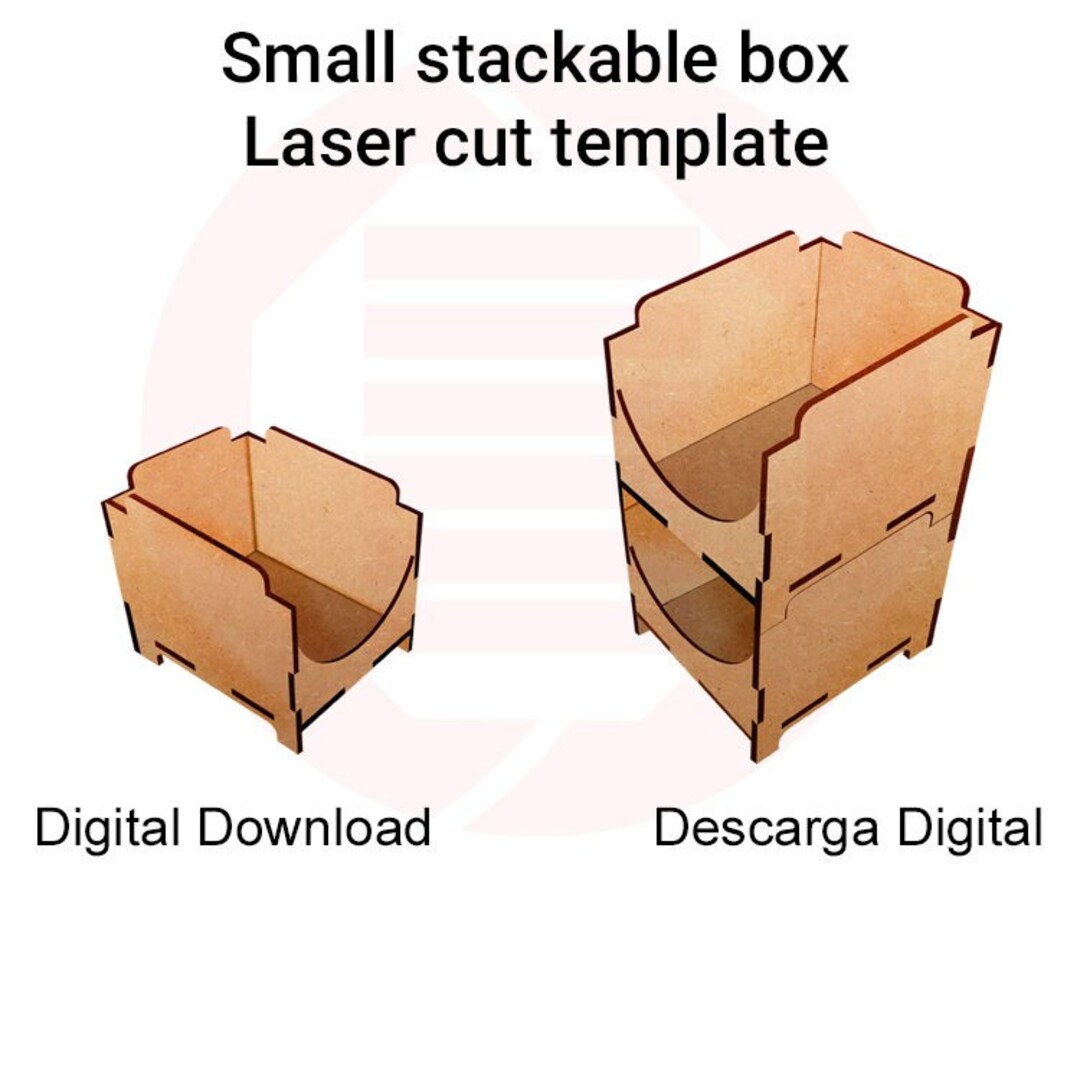Laser Cut Box SVG Stackable Box Glowforge SVG Organizer Storage Box ...