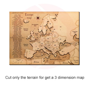 Europe Map Glowforge SVG Laser Cutting Project Laser Cut Vector File ...