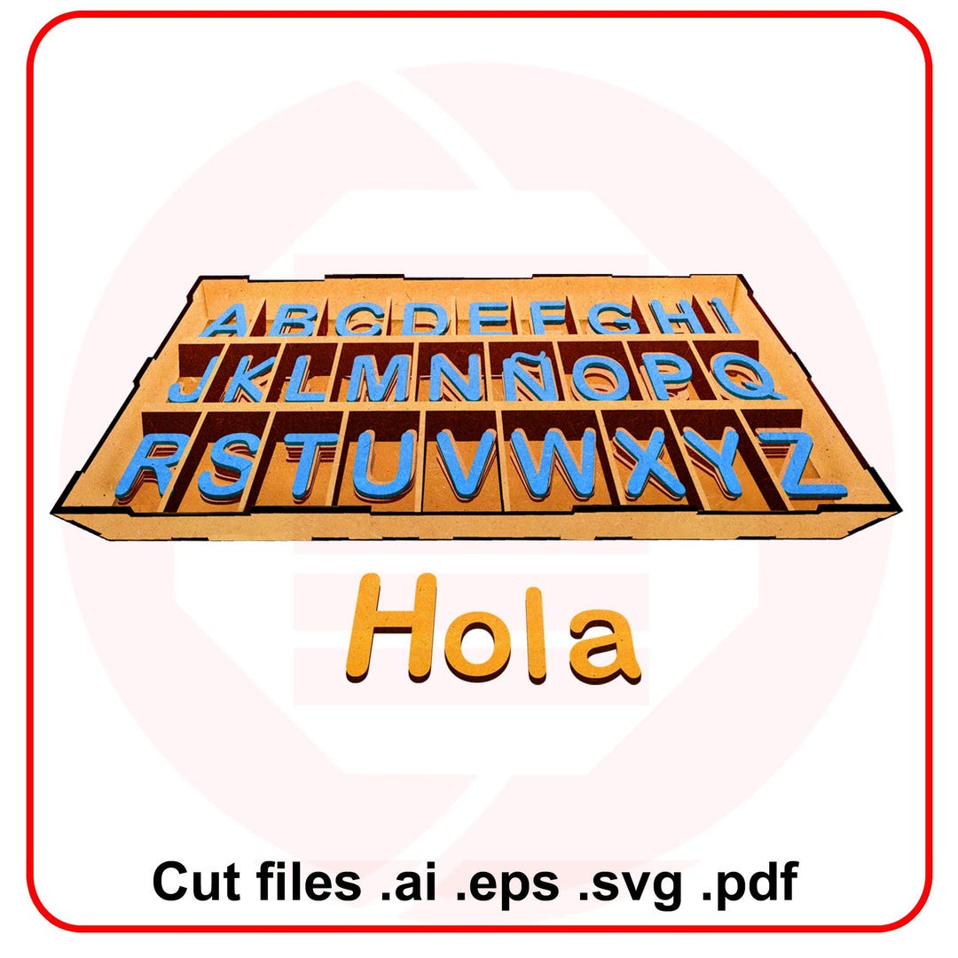 Laser Cut File Alphabet Letters Box Montessori School Glowforge SVG ...