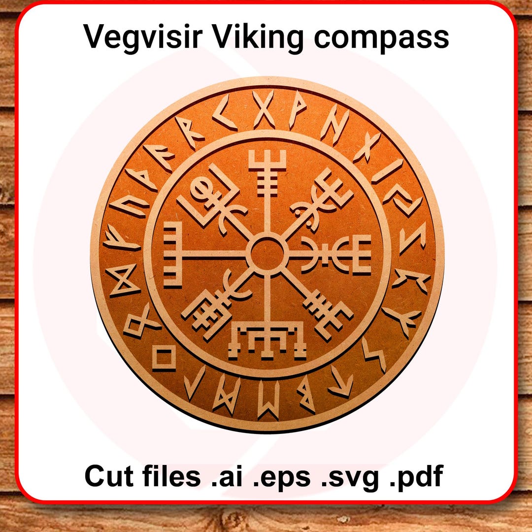 Laser Cut Vegvisir Glowforge SVG Viking Compass Symbol Nordic Norse ...