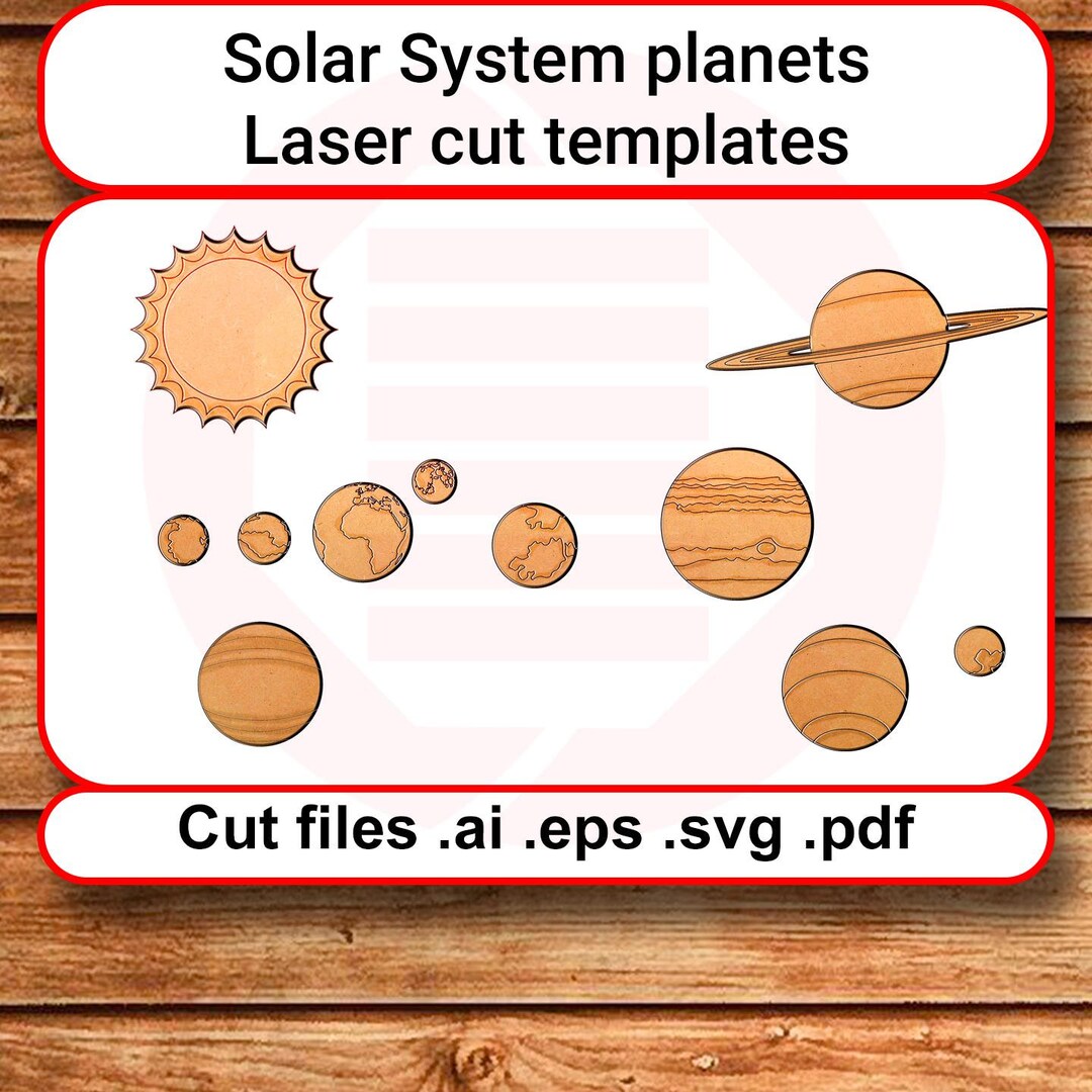 Laser Cut SVG Solar System Planets Space for Wall Kid Room Laser ...