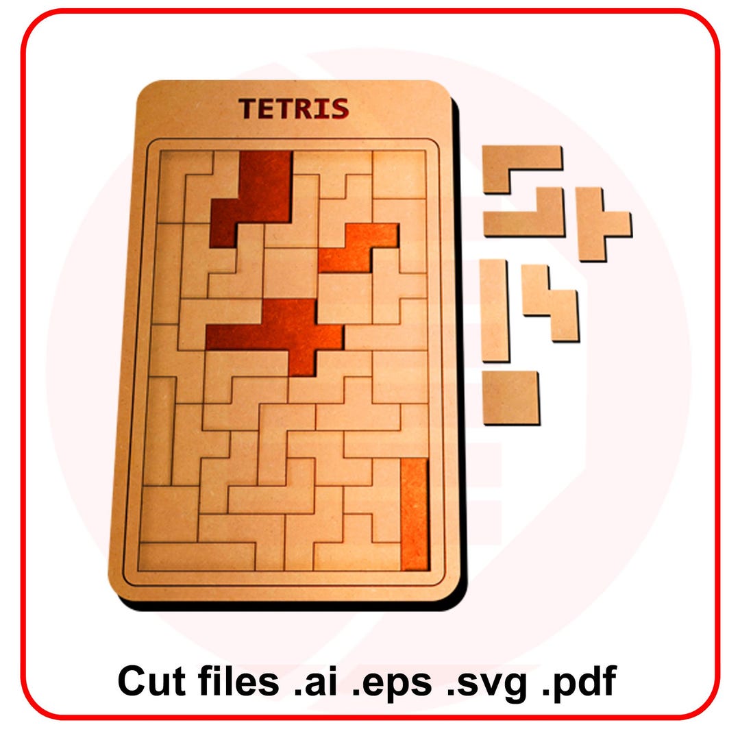 Laser Cut Tetris Glowforge SVG Cutting Files Vector Tempate Puzzle ...