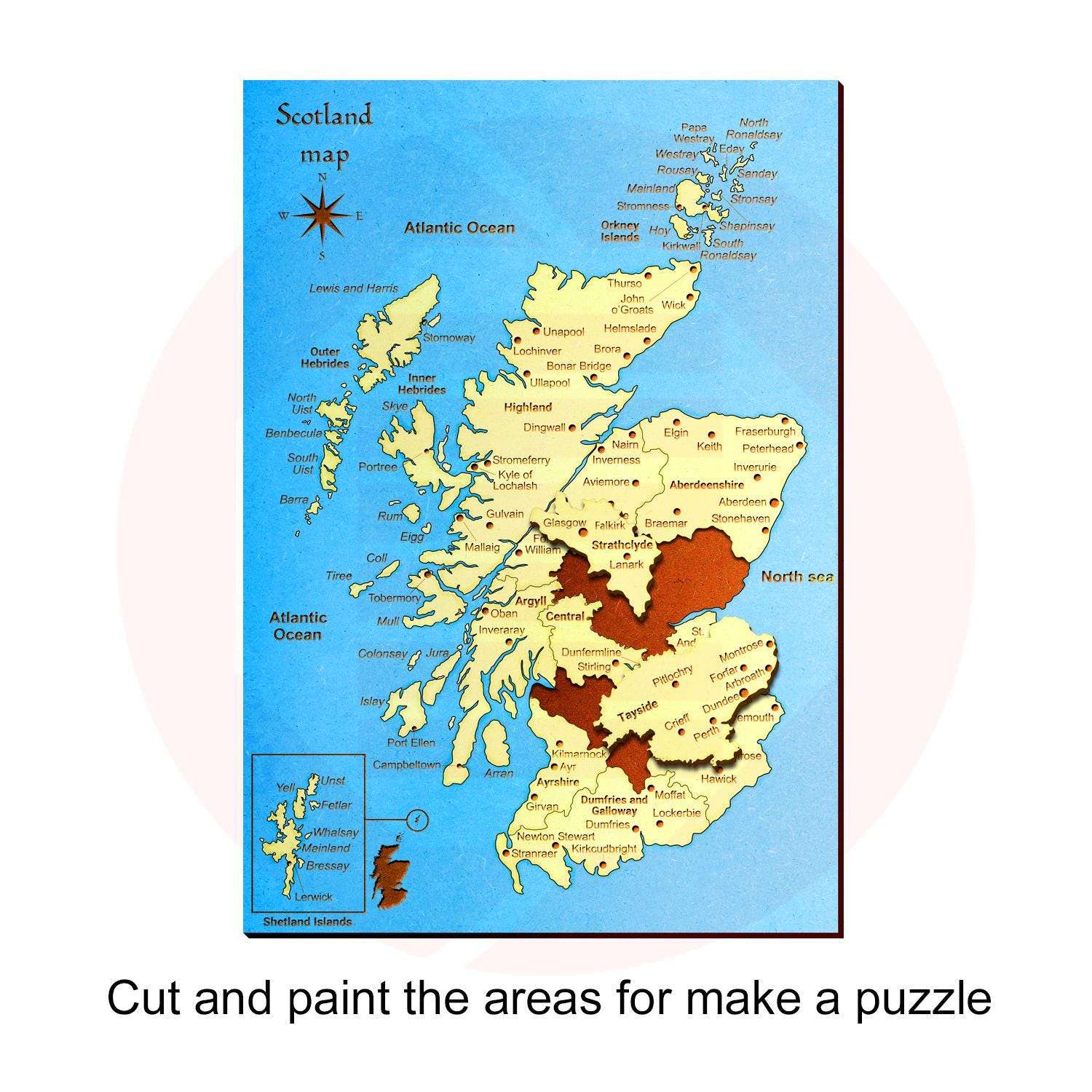 Laser Cut Scotland Map Scotland Wooden Map SVG Cutting Files Vector ...