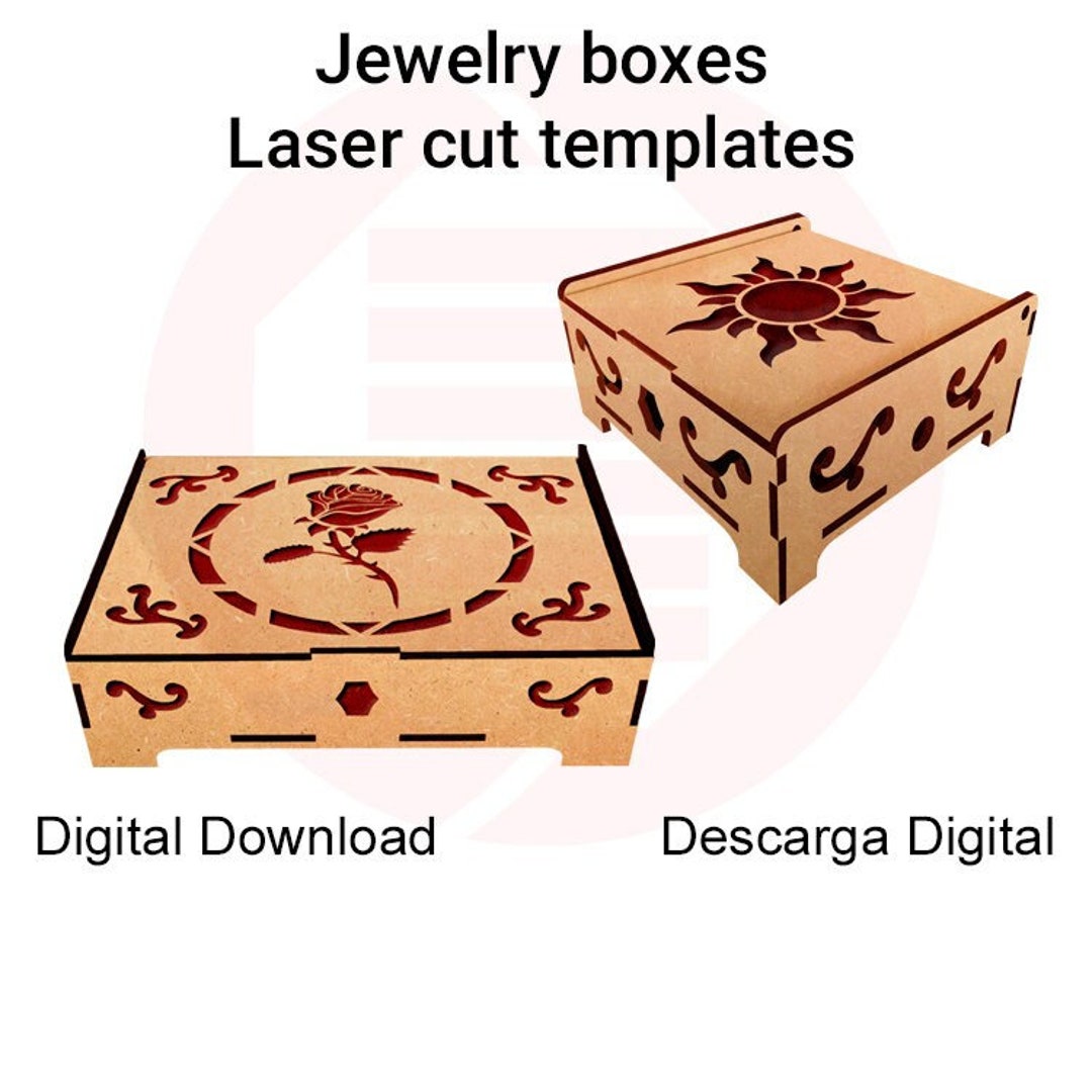 Laser Cut Jewelry Box Hinge Boxes Glowforge SVG Gift Box Christmas Gift ...