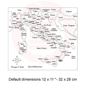 Italy Map Mappa Italia Glowforge SVG Laser Cut Vector File Home Decor ...