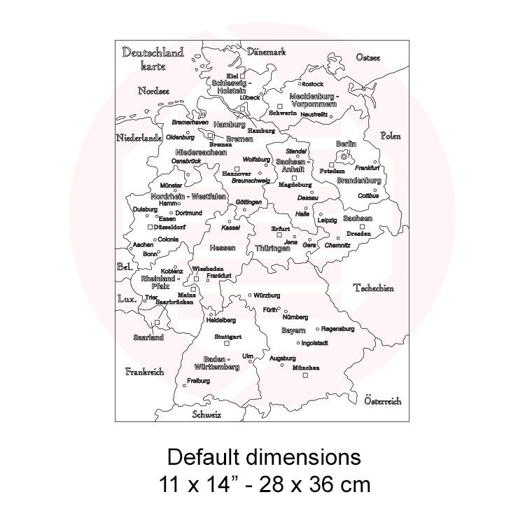 Laser Cut SVG Germany Map Laser Cutting Files Vector Template Home ...