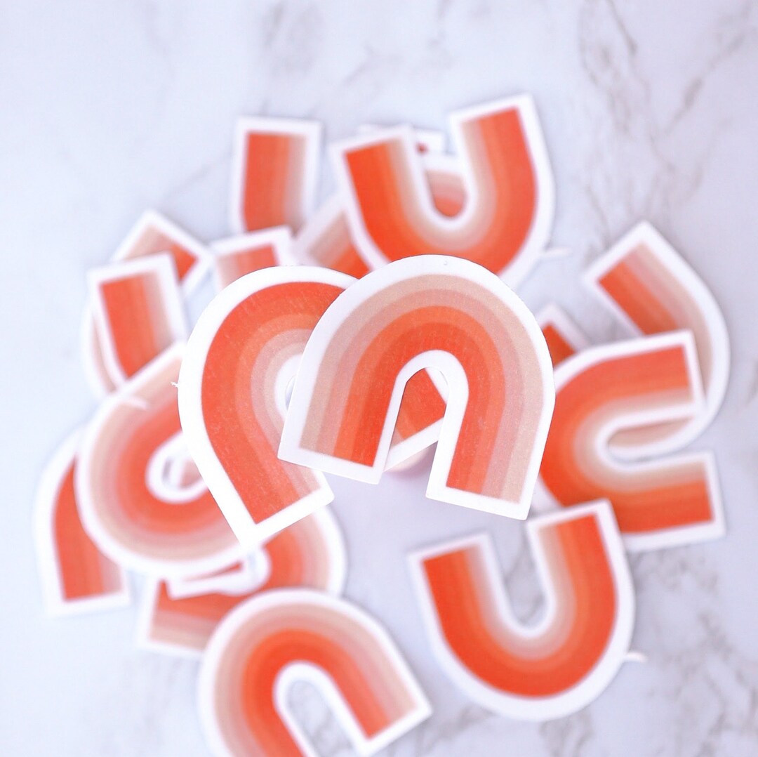 Retro Rainbow Waterproof Sticker Pack - Etsy