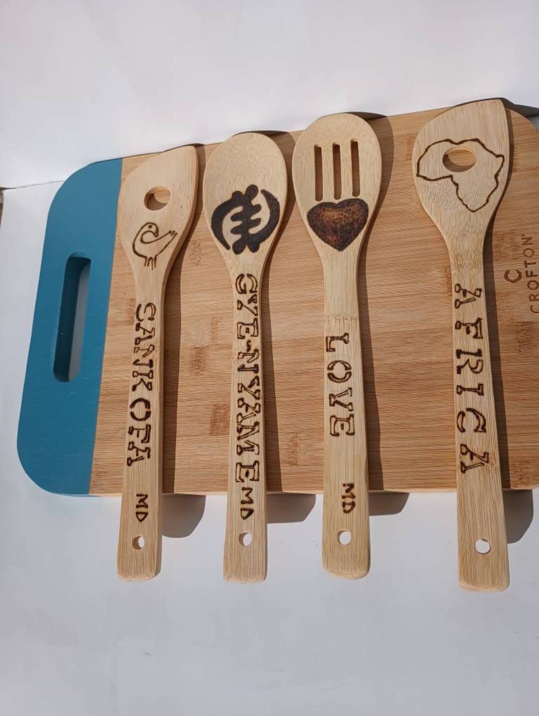 Bamboo Spoon,burnt Art,african Tribal Spoon,utensil Spoon, Ashanti ...