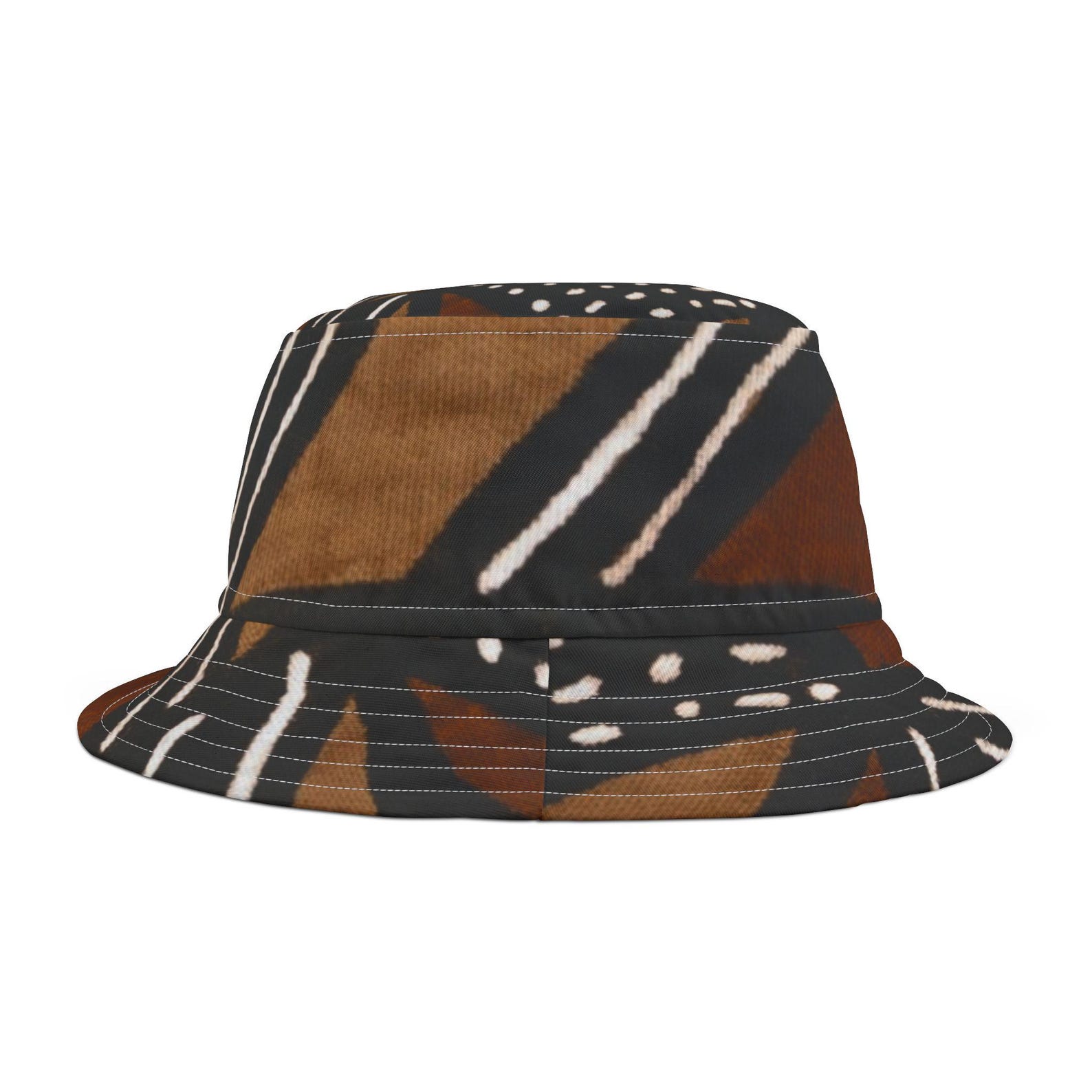 African Bucket Hat Made From Mud Clothes Print, Mud Clothes Prints ...
