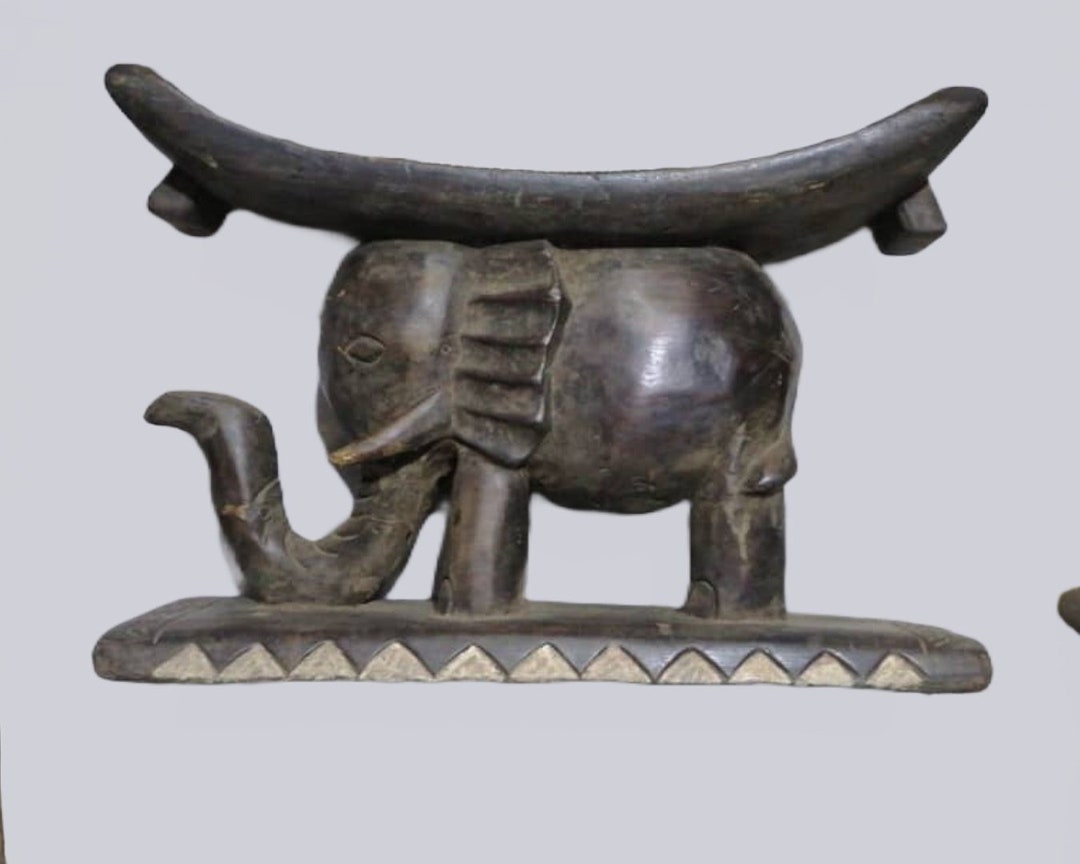 Ashanti African Elephant Stool,african Tribal Stool, Ashanti Tribal ...