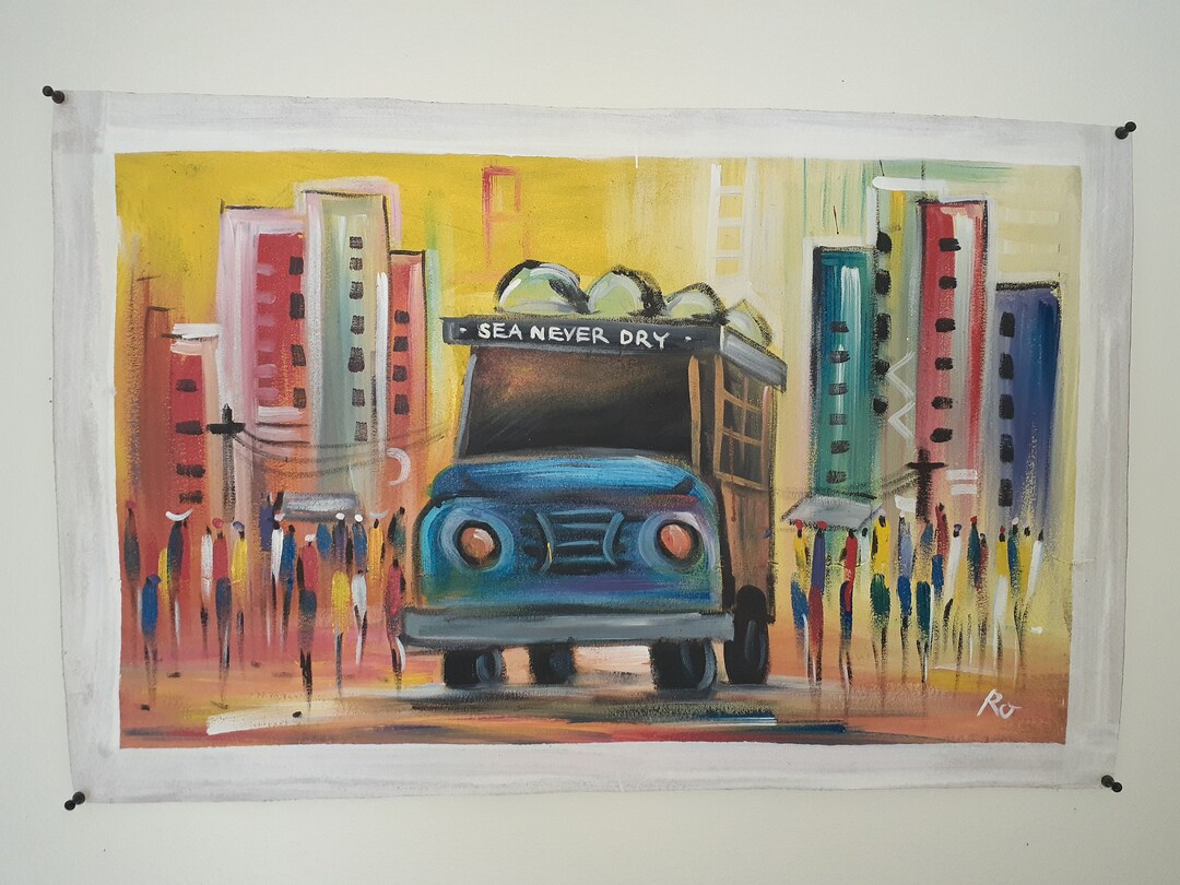 African Painting of Trotro Trotro Busafrican Paintingwall - Etsy