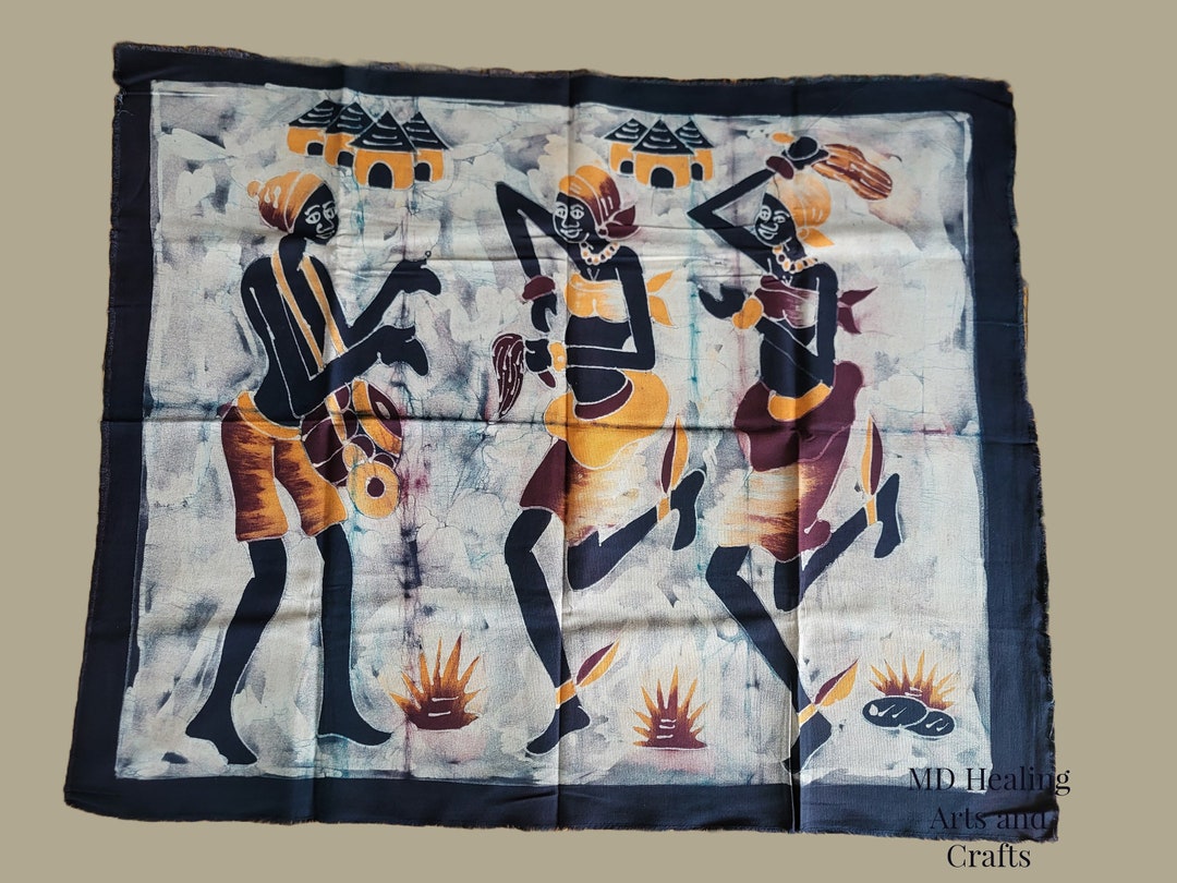 Batik Wall Hanging village Sceneryafrican Batik Wall - Etsy