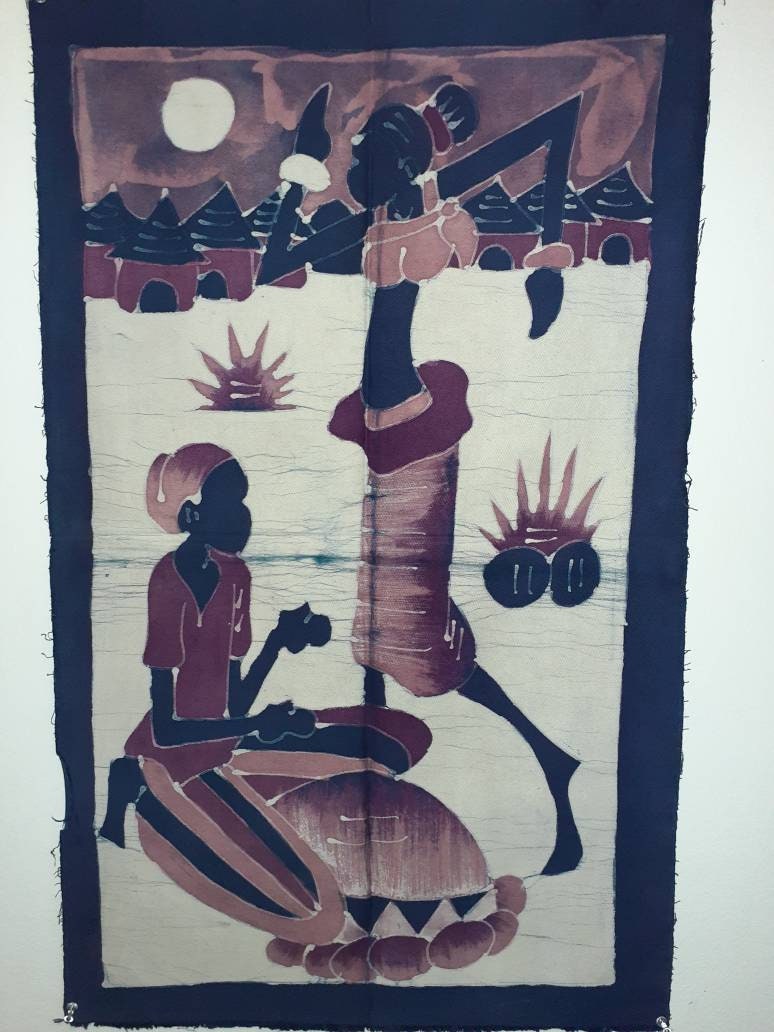 Batik Wall Hanging,african Batique Fabric, Vintage Batik Art,batique ...