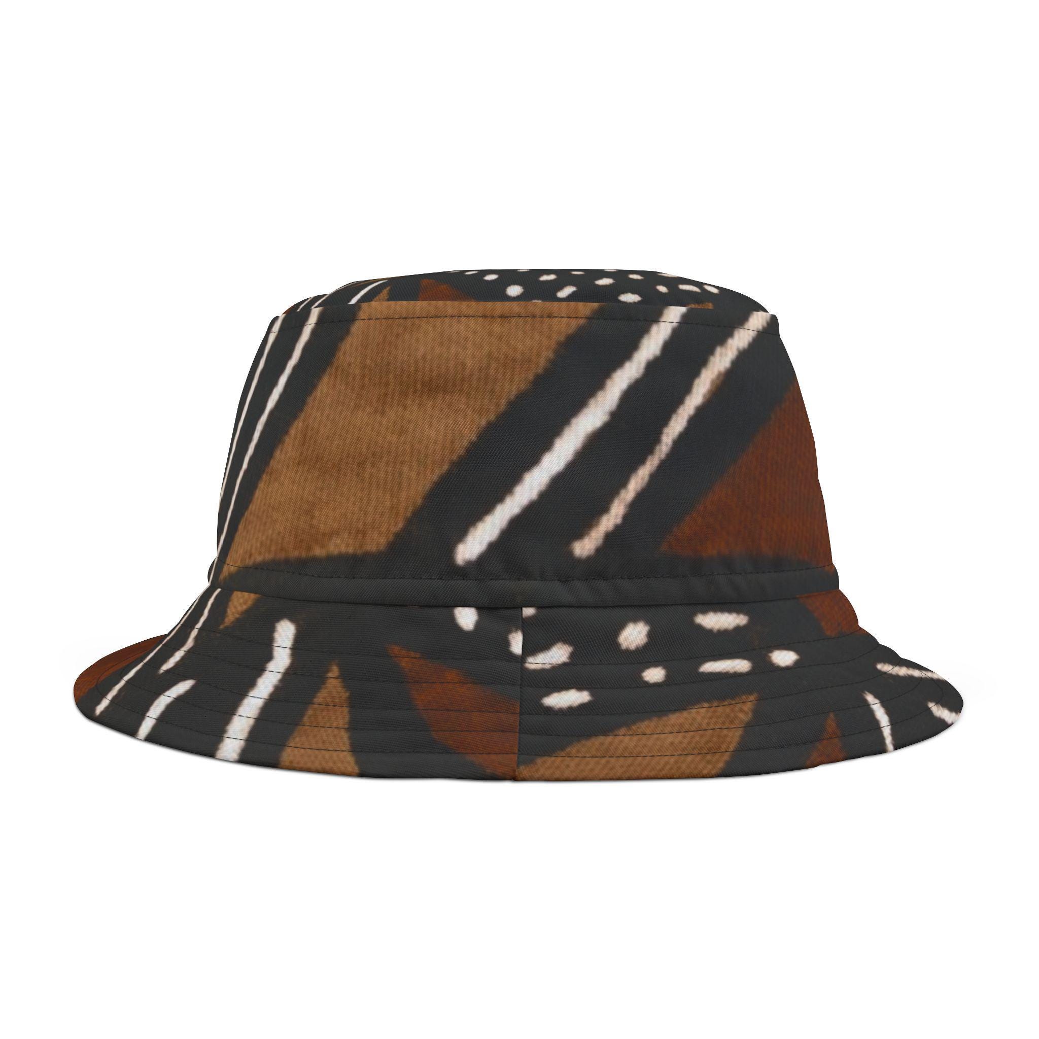 African Bucket Hat Made From Mud Clothes Print, Mud Clothes Prints ...