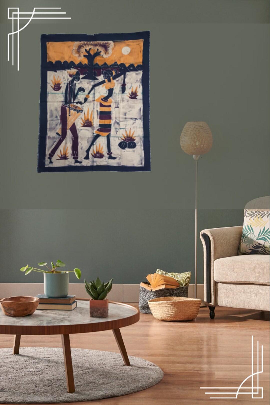 Batik Wall Hangingafrican Batik Artbatik Fabric Art African - Etsy