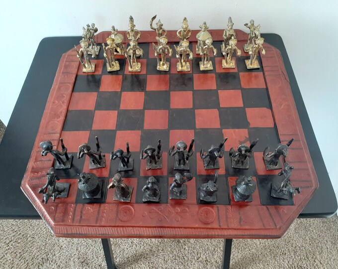 Chess Set/bronze Chess Set - Etsy