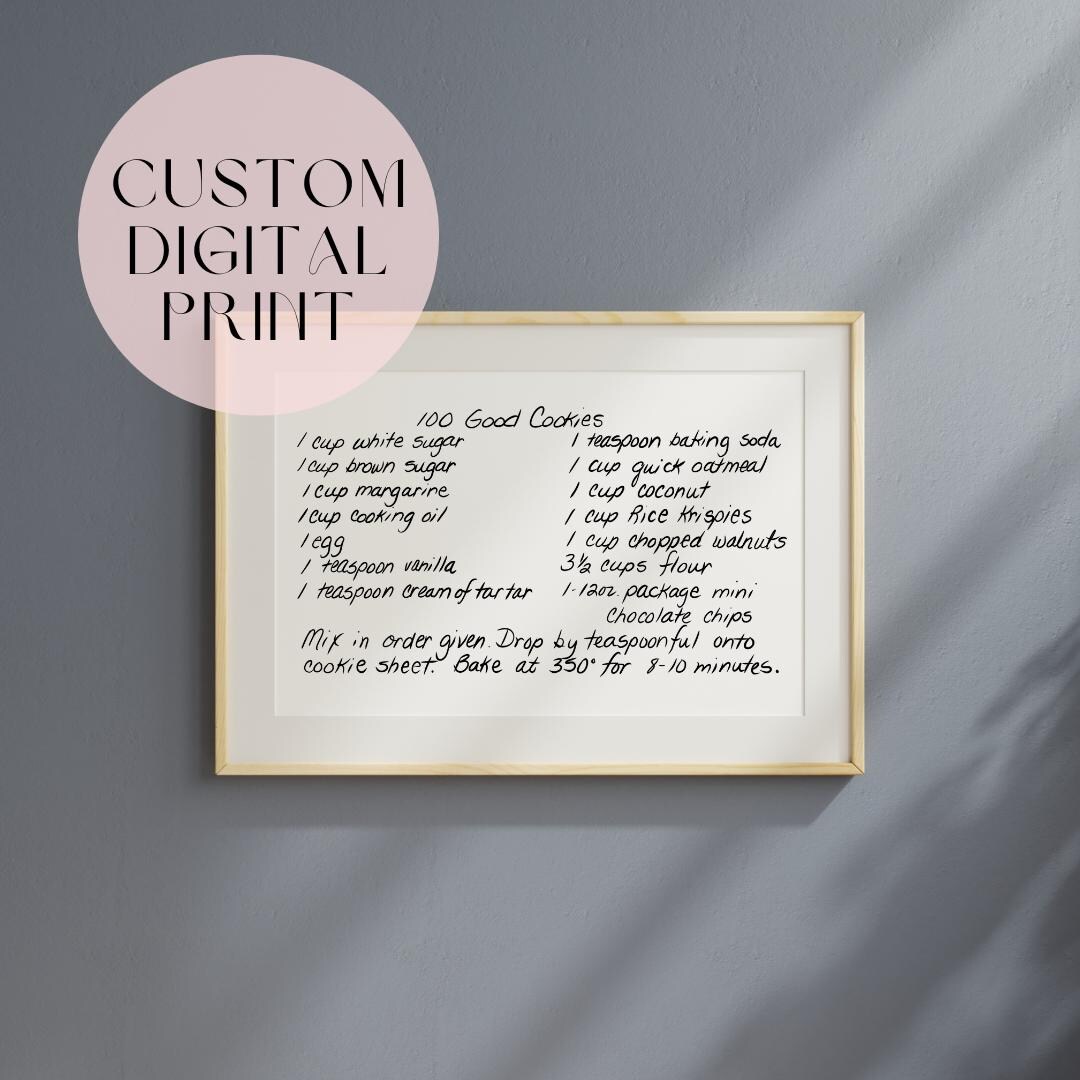 Custom Handwritten Letter, Note, Recipe Art | Print Yourself in ...