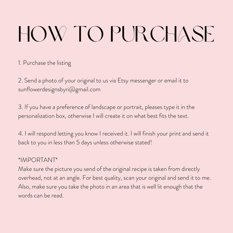 Custom Handwritten Letter, Note, Recipe Art | Print Yourself in ...