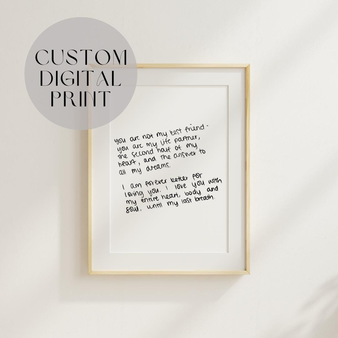Custom Handwritten Letter, Note, Recipe Art | Print Yourself in ...