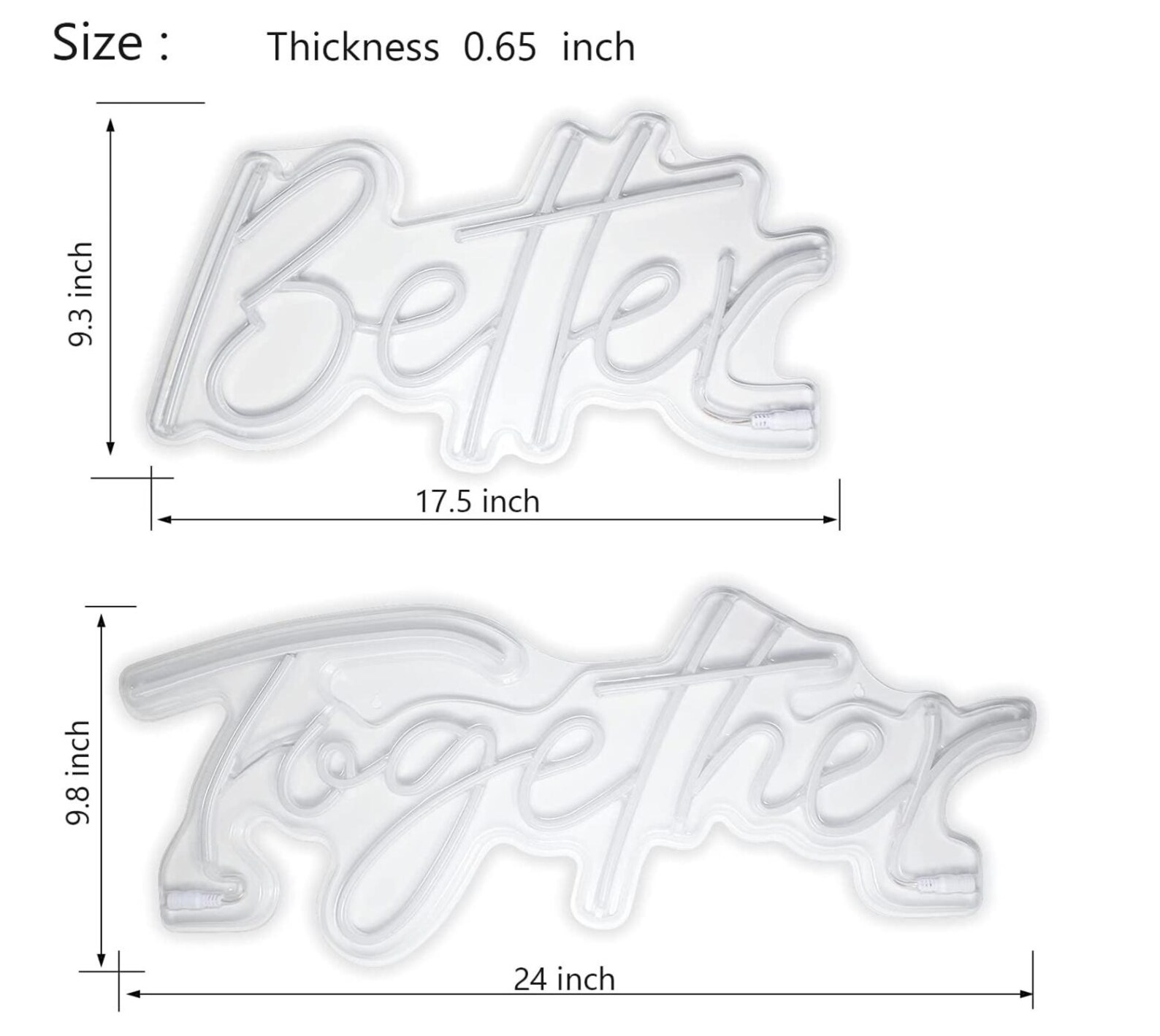 Better Together LED Neon Sign for Wedding， Engagement Party， or ...