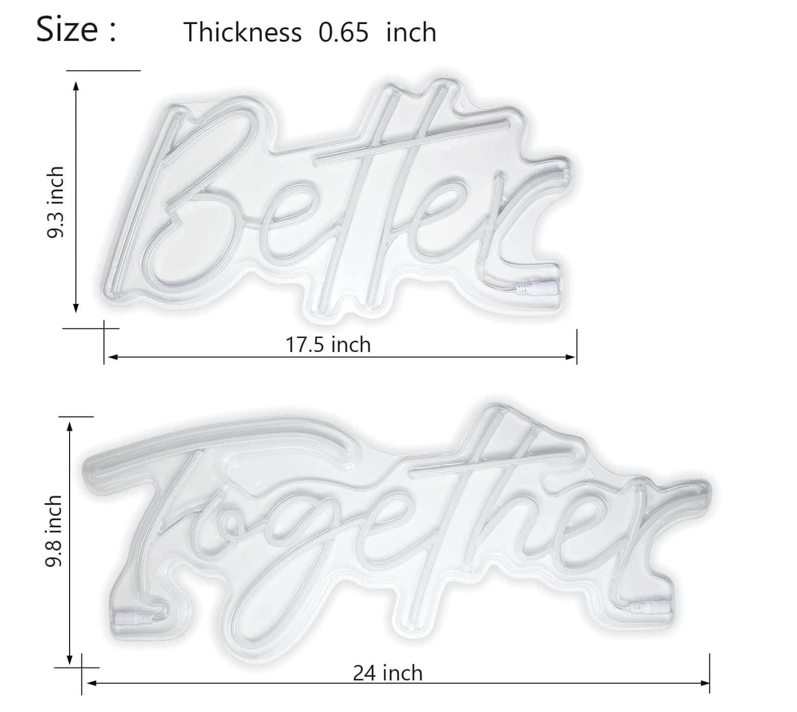 Better Together LED Neon Sign for Wedding， Engagement Party， or ...