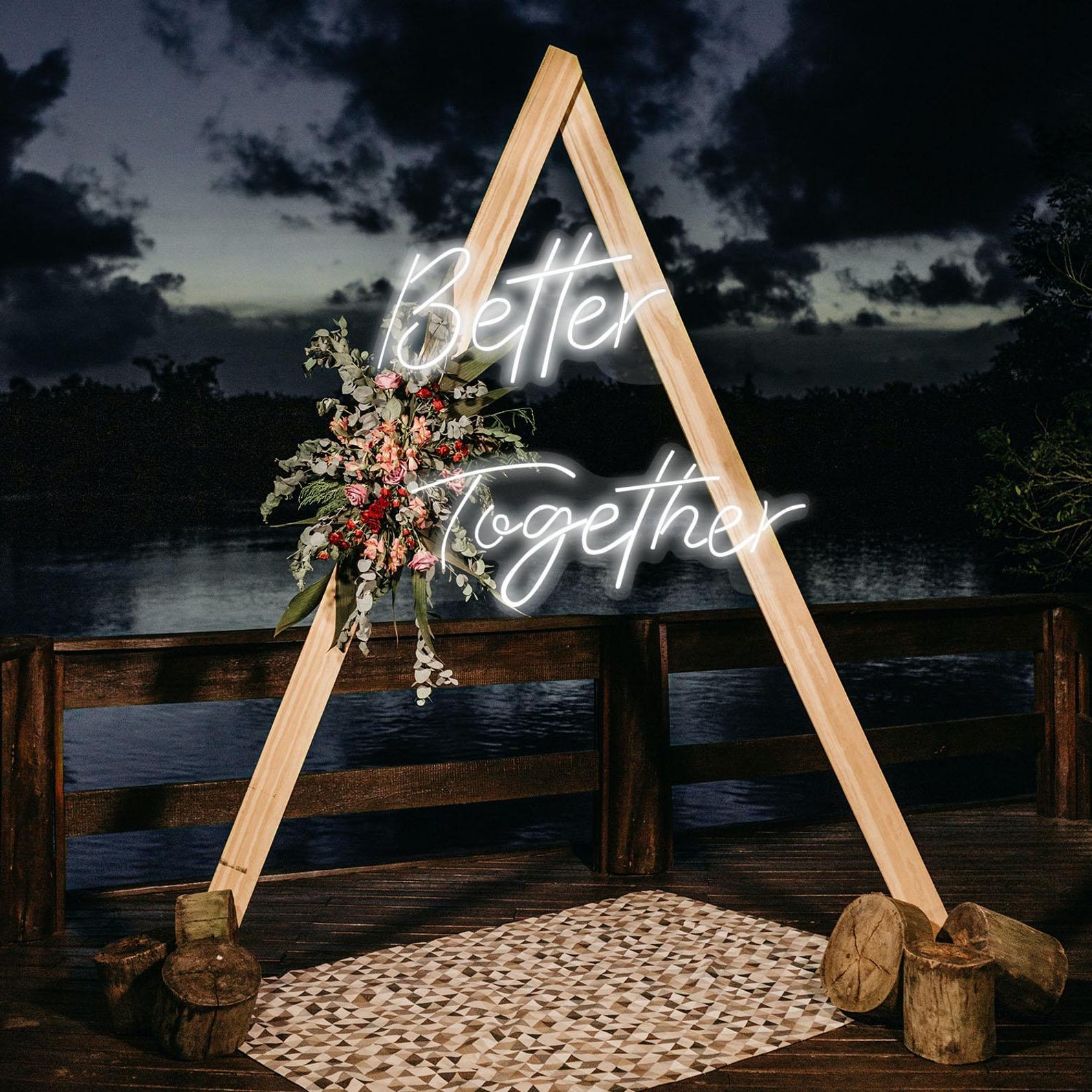 Better Together LED Neon Sign for Wedding， Engagement Party， or ...