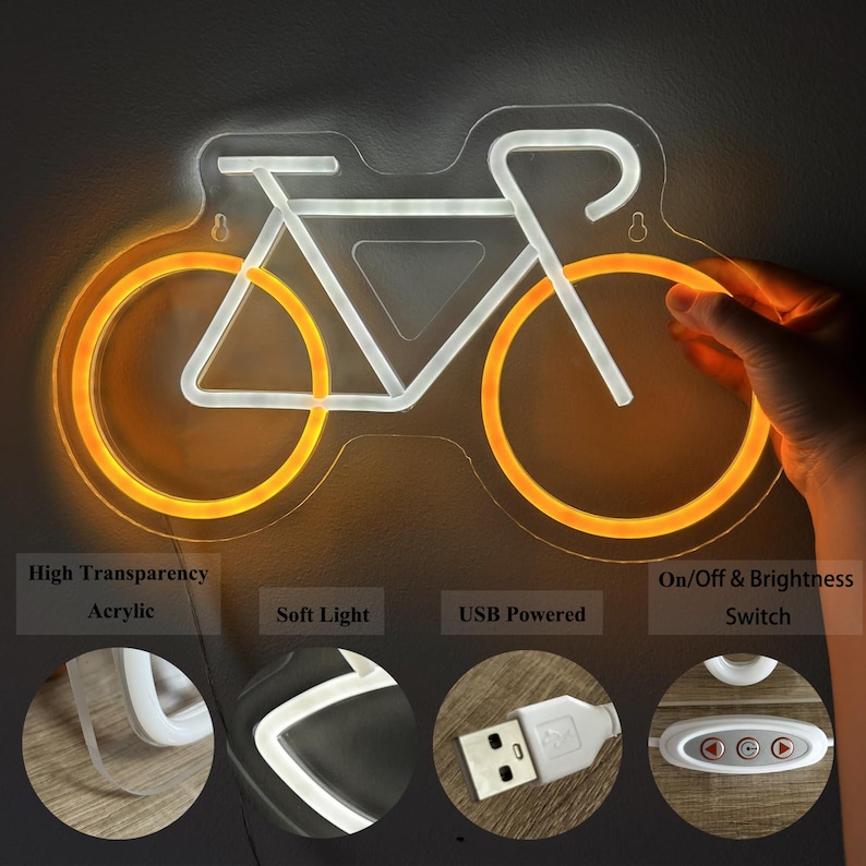Bicycle Neon Sign for Wall Decor, Window Decor, Room Decor, Kitchen ...