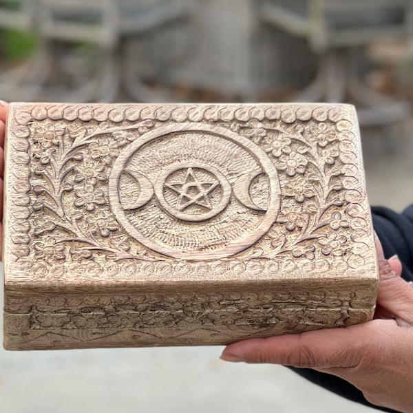 Wooden Triple Moon Box - Etsy