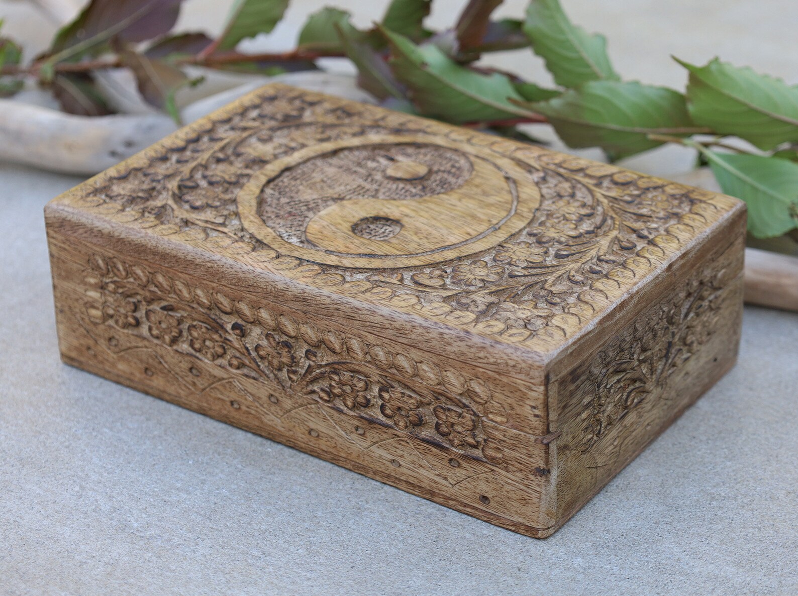 Hand Carved Yin Yang Wooden Box Keepsake Jewelry Storage - Etsy