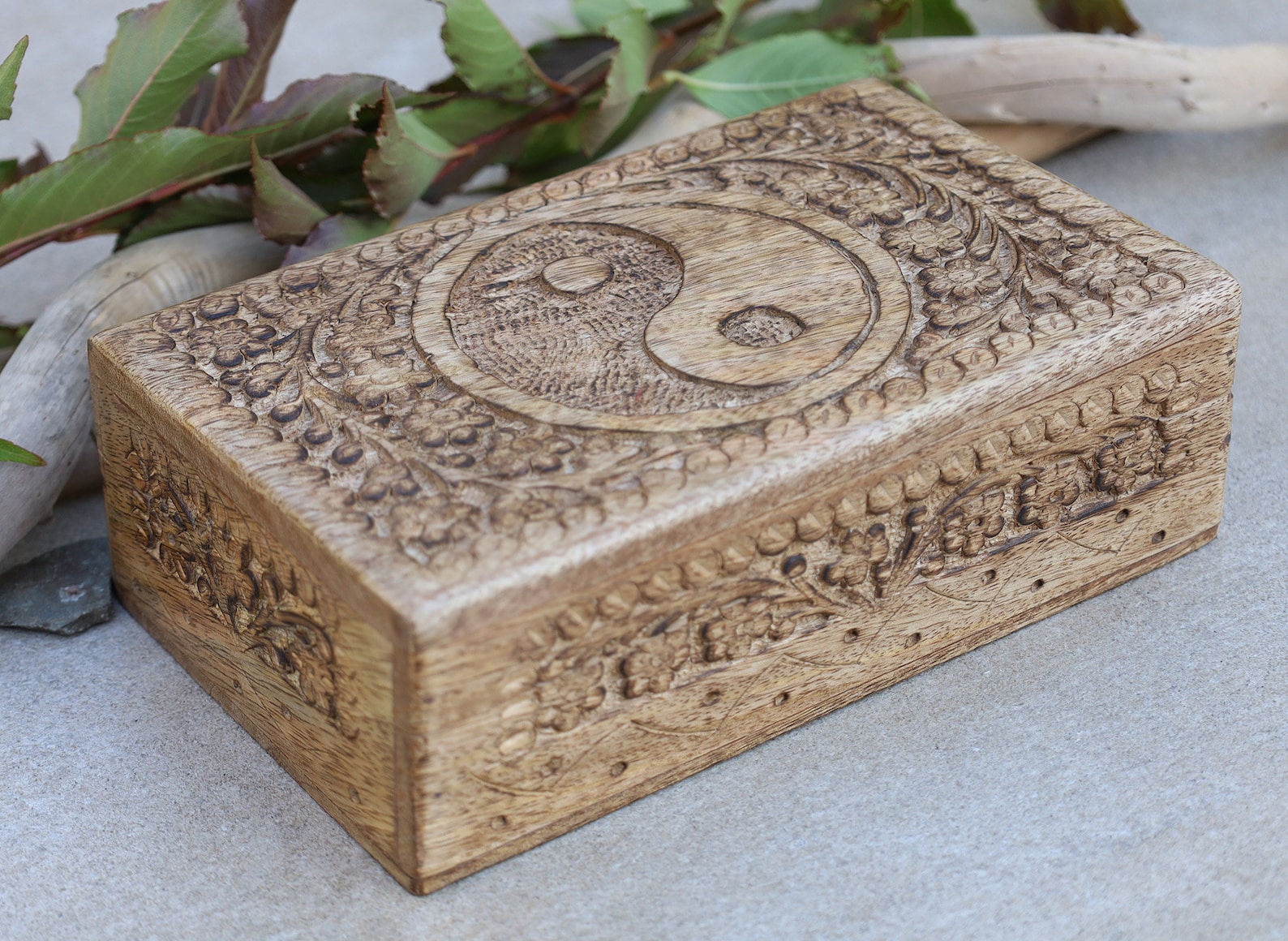 Hand Carved Yin Yang Wooden Box Keepsake Jewelry Storage - Etsy