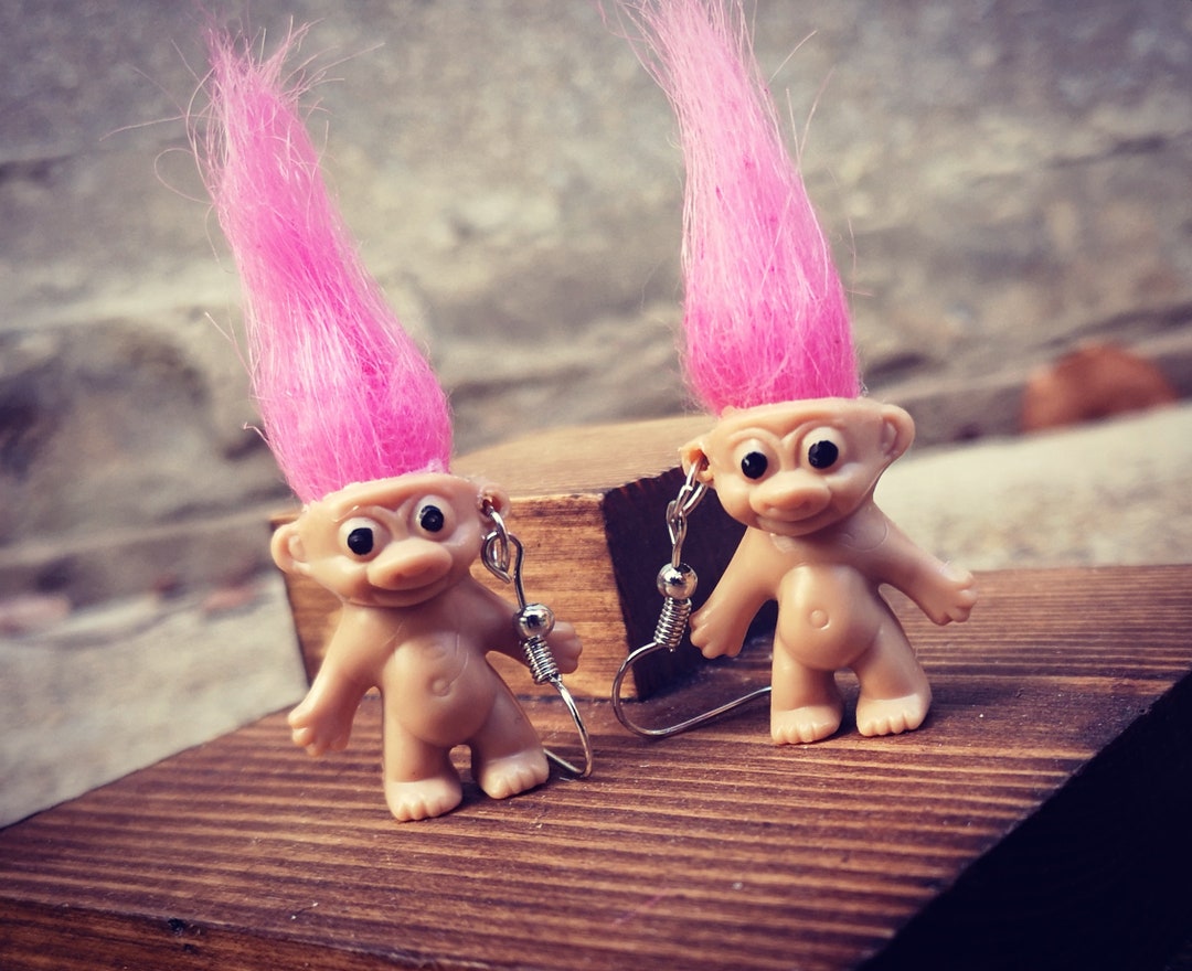 Retro 80's Troll Earrings - Etsy UK