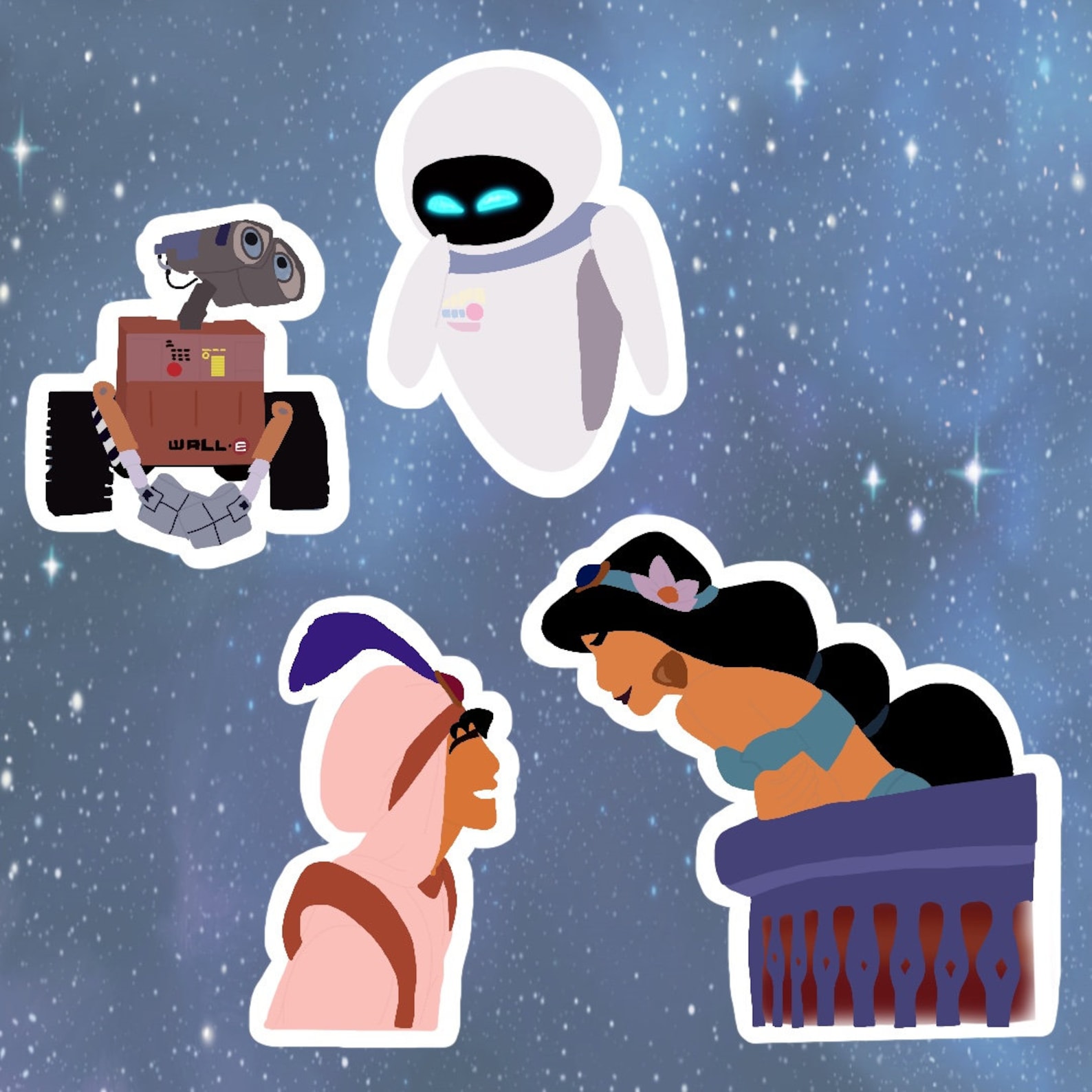 Disney Couples Vinyl Stickers - Etsy