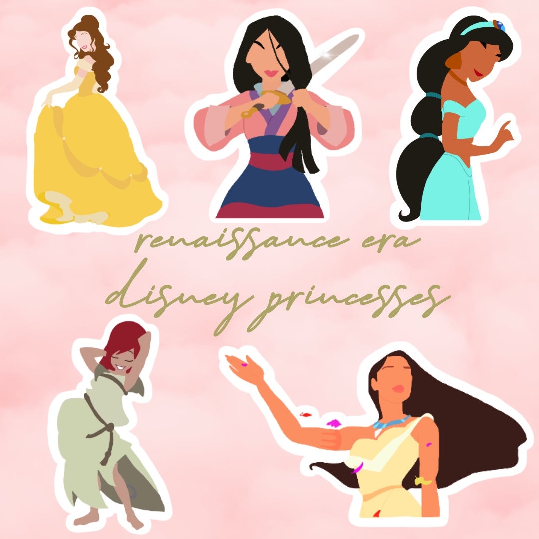 Renaissance Era Disney Princess Vinyl Stickers - Etsy