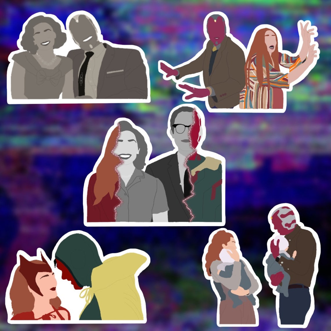 Wandavision Vinyl Stickers - Wanda & Vision - Etsy