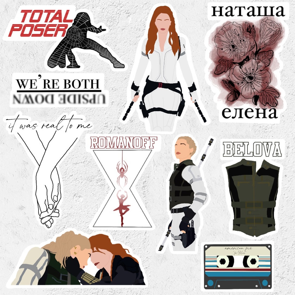 Black Widow Vinyl Stickers - Etsy