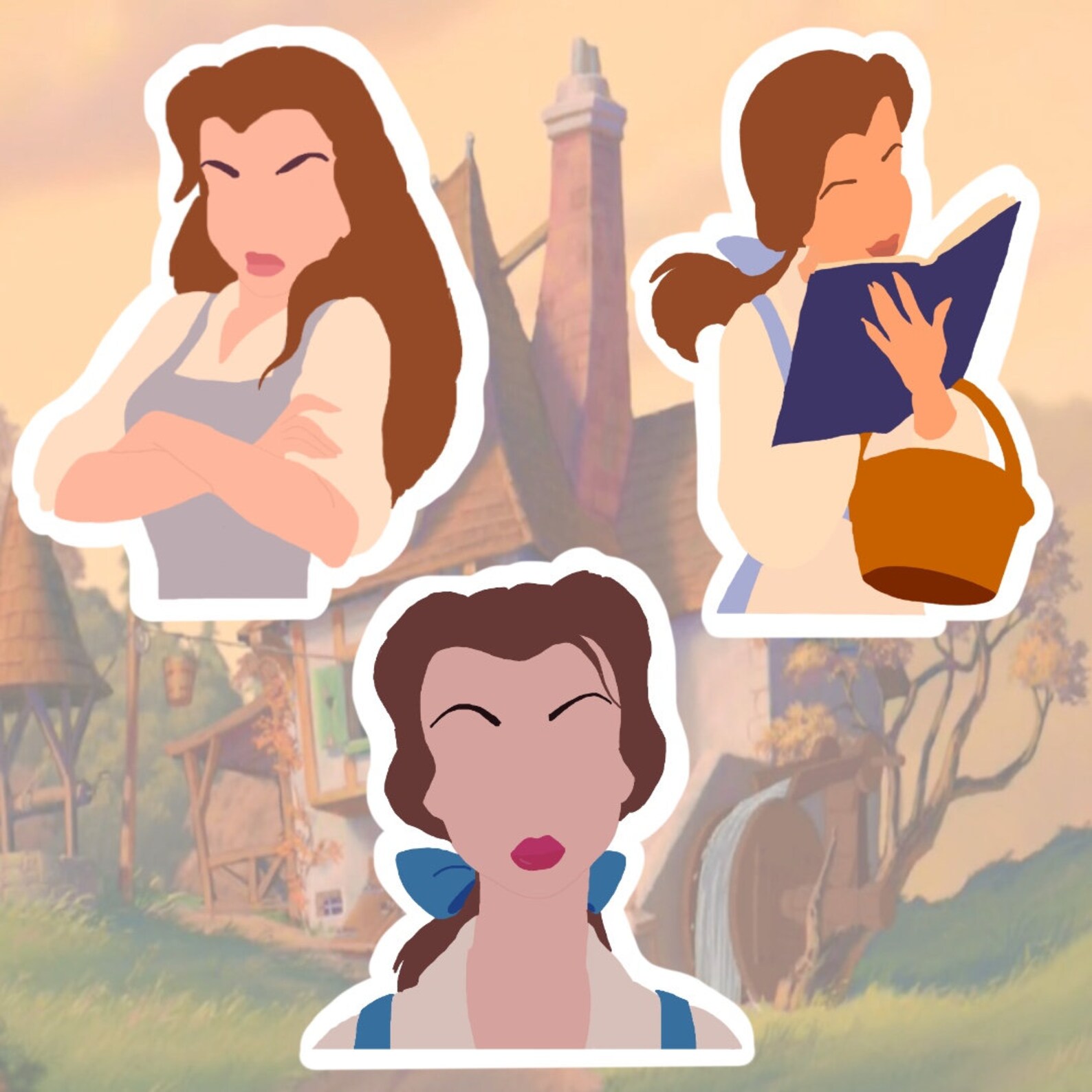 Belle Vinyl Sticker Trio - Etsy