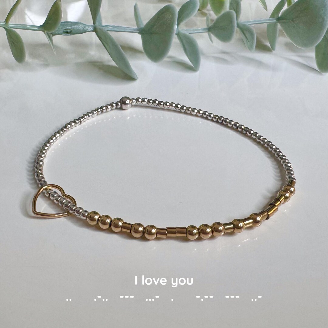 I Love You Morse Code Bracelet, 14k Gold Filled or Sterling Silver ...