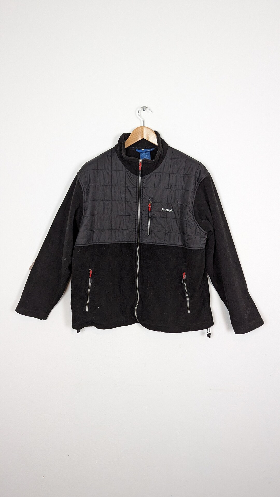 Vintage Fleece Jacket M Unisex 90s Retro Fleece Sports Jacket Oversize ...