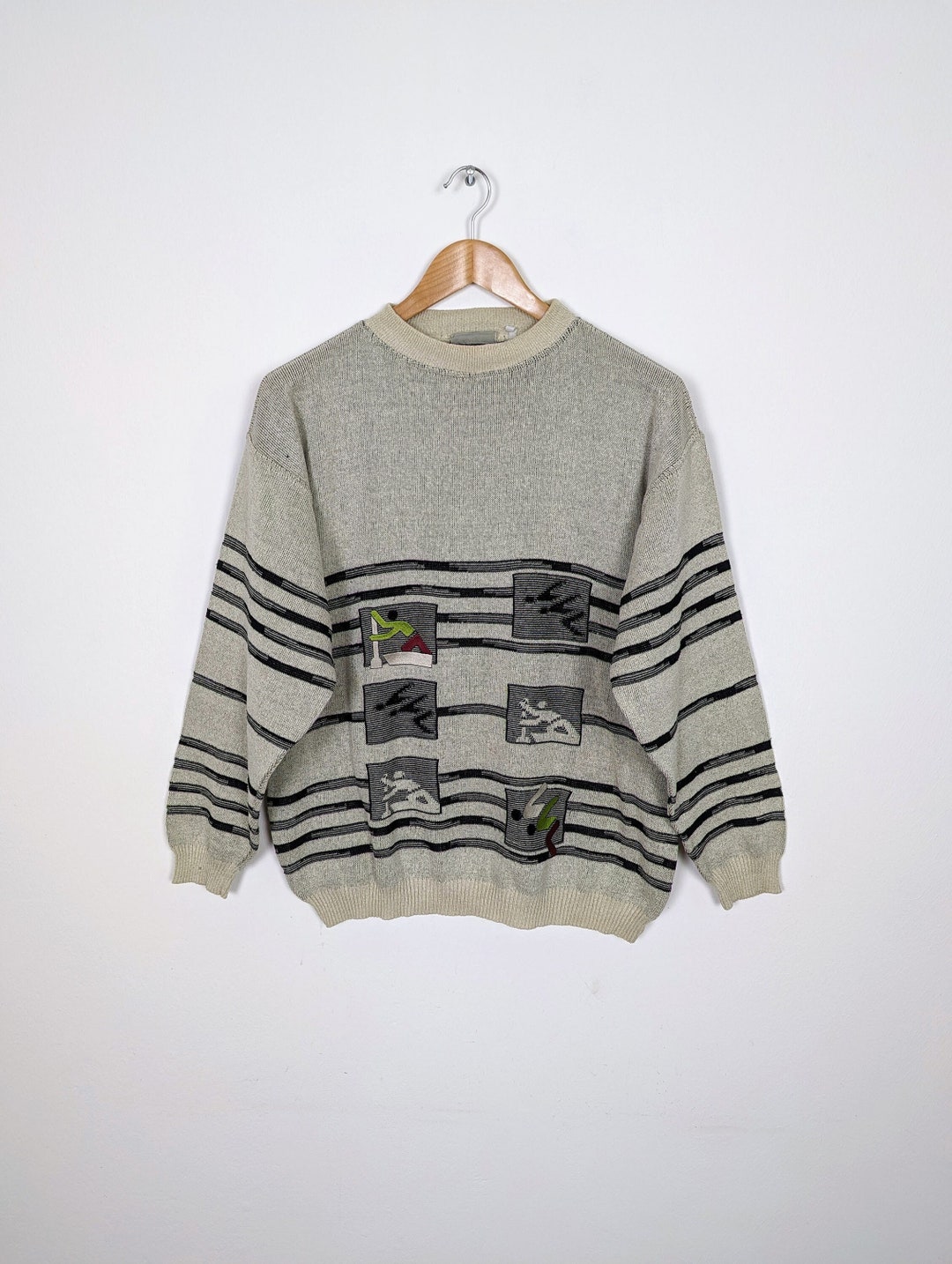 Unusual Vintage Sweater: Unique Retro Knitted Sweater for Cozy Days and ...