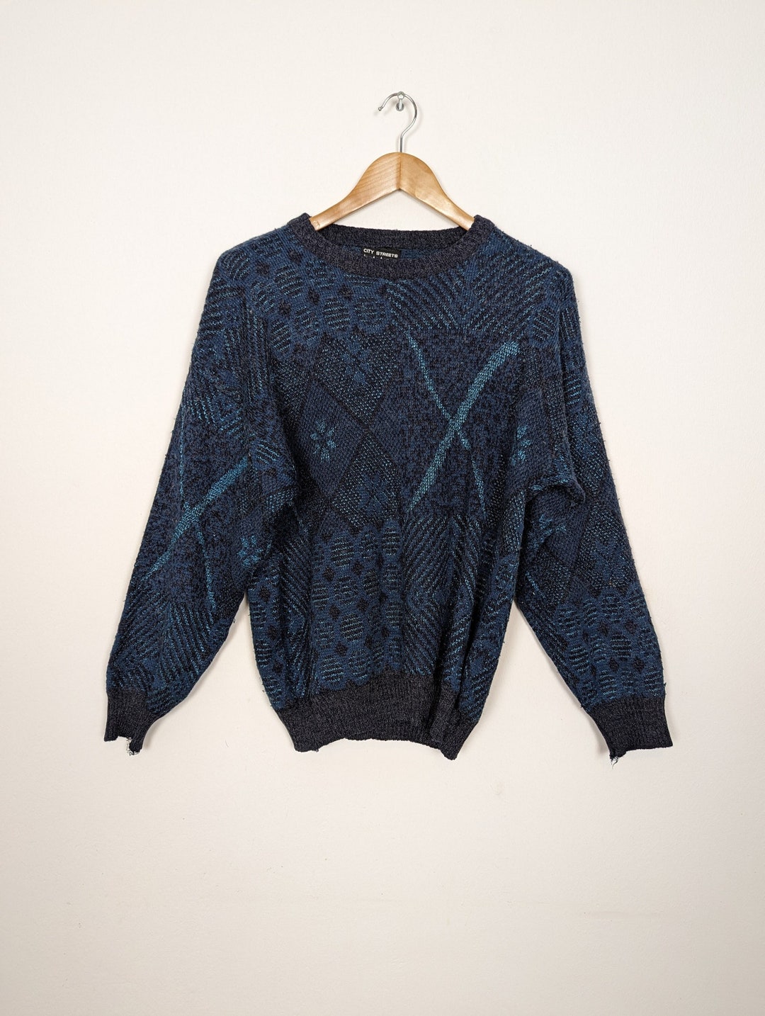 Vintage Sweater Knit L Unisex 90s Retro Vintage Sweater - Etsy