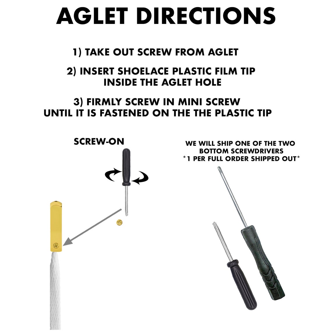 Colorful Metal Aglets Screw on Aglet Premium Lace Tips for Shoelaces ...