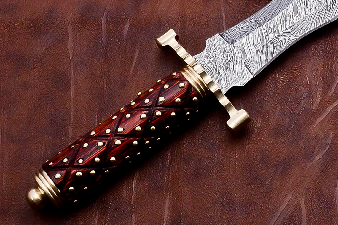 DAMASCUS HUNTING KNIFE Custom Damascus knife 13 Hand | Etsy