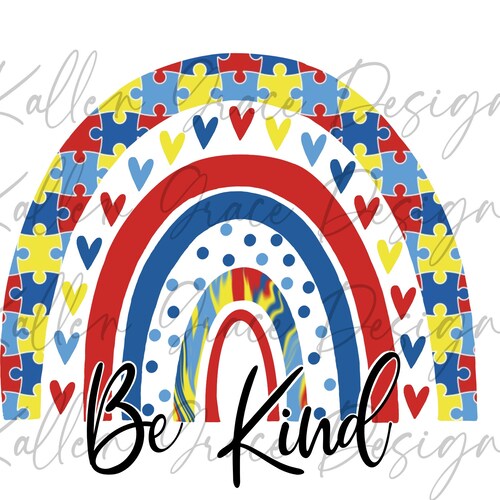 Autism Rainbow Png Puzzle Heart Autism Awareness Png File - Etsy