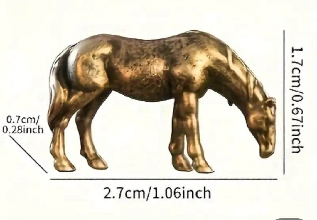 Mini Brass Horse Figurines, Equestrian Decor, Tiny Ponies Desk Shelf ...
