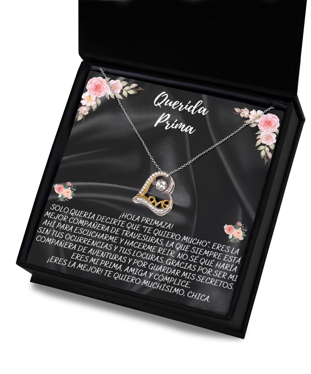 Collar Con Corazón Para Mi Prima Mensaje En Español Gift for Prima San ...