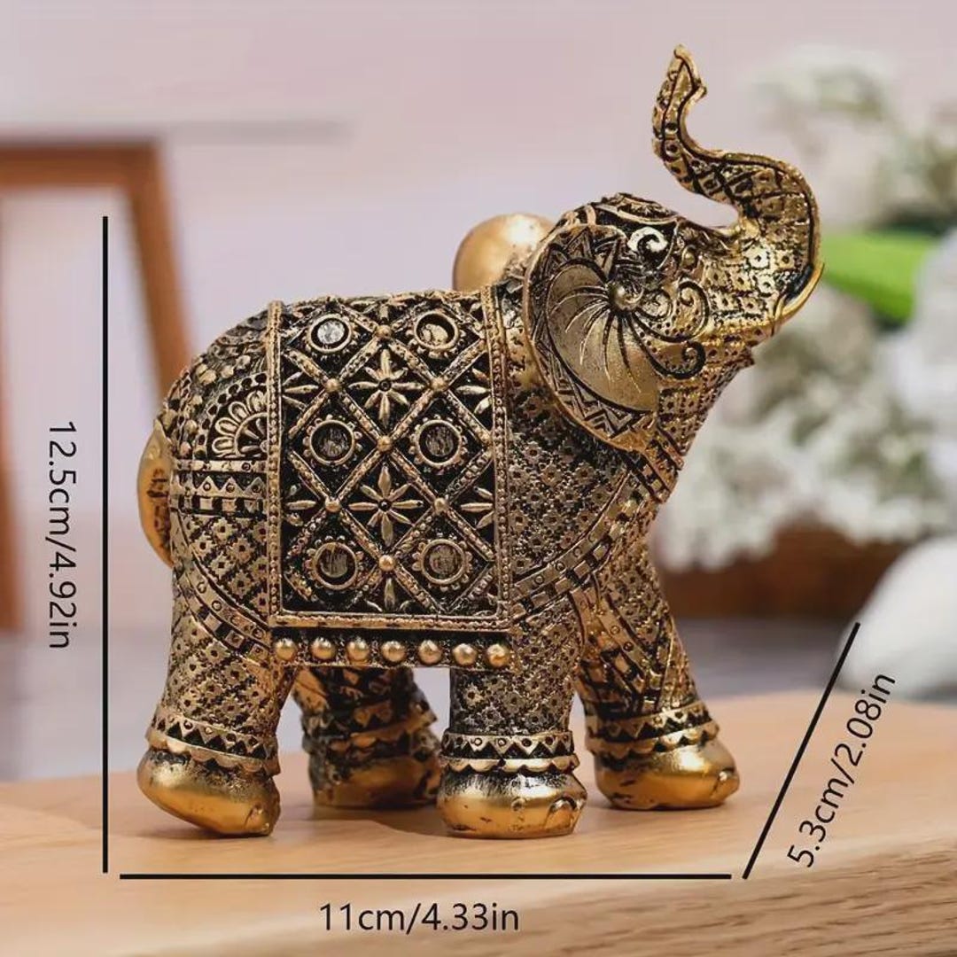 Elephant Luck Mini Statuete, Wealth Elephant, Prosperity Tabletop ...