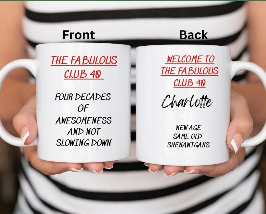 40th Birthday Personalized Mug Coffee Mug Gift for Women Men, 40th Bday ...