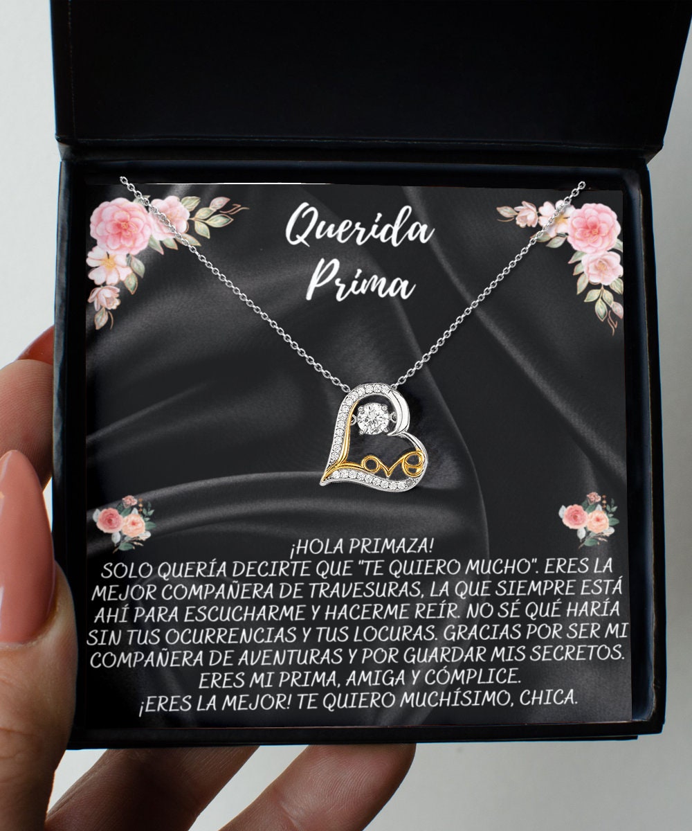 Collar Con Corazón Para Mi Prima Mensaje En Español Gift for Prima San ...